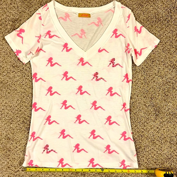 Primp | Tops | Primp White Neck With Pink Mud Flap Girl Detail | Poshmark